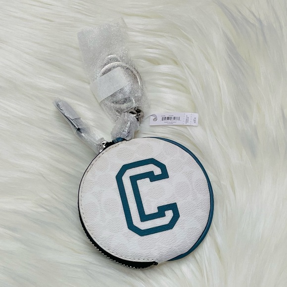 Coach | Accessories | Coach Circular Coin Pouch In Signature Canvas ...